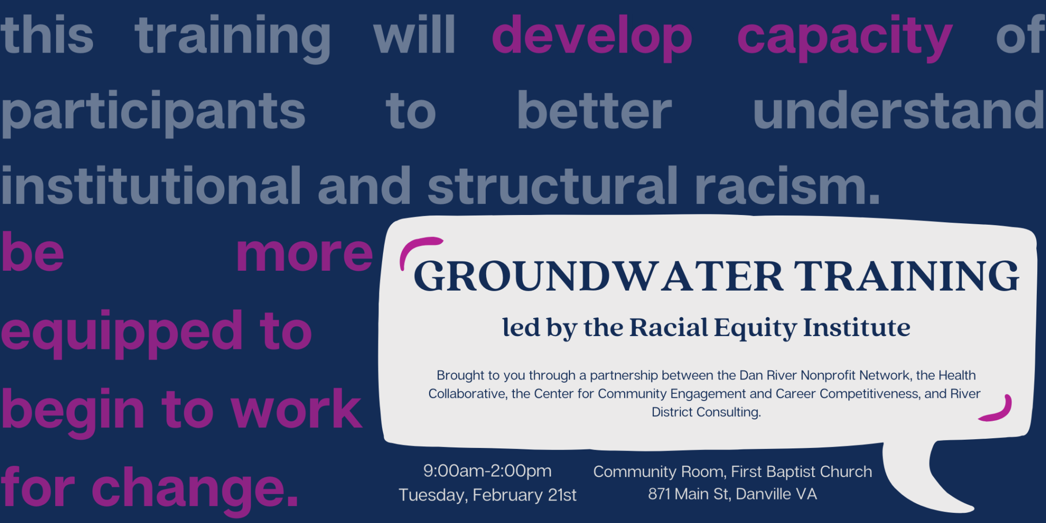 Racial Equity Institute Groundwater Training - Dan River Nonprofit Network